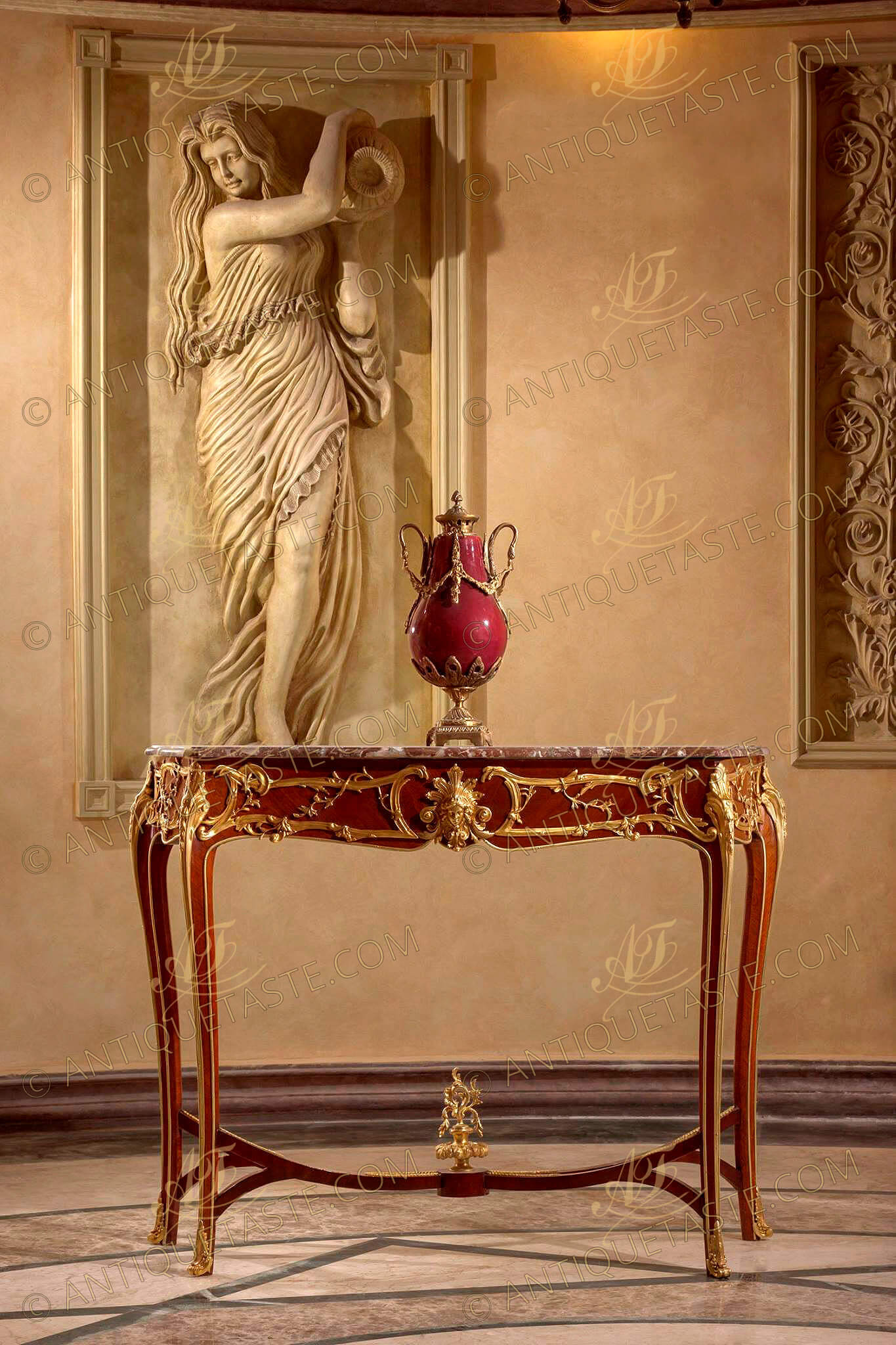François Linke 19th C. Belle Époque Louis XV Rococo style freestanding ...